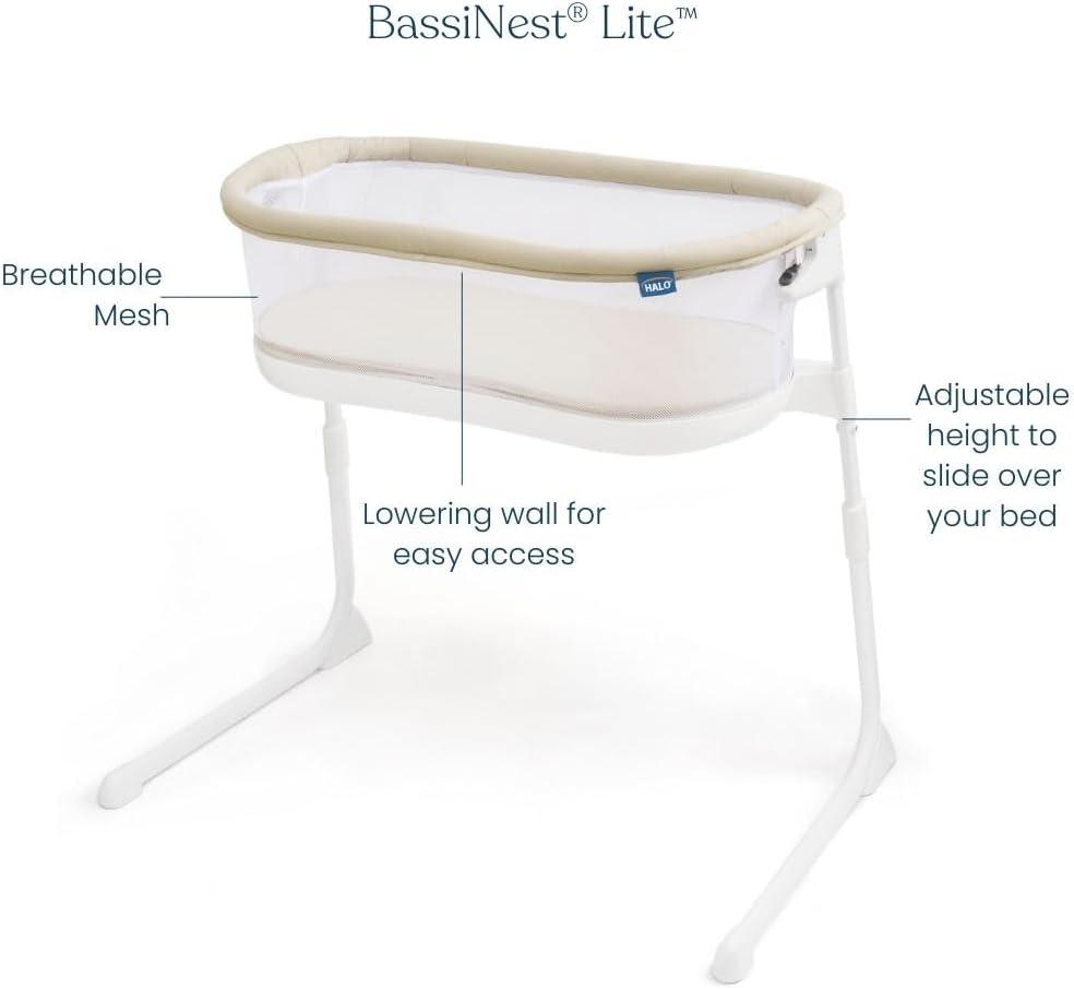 HALO® BassiNest® Lite – Breathable Baby Bassinet Slides Over Bed with ...
