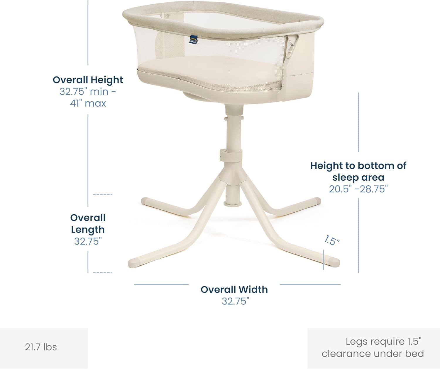 HALO® BassiNest® Swivel Sleeper 4.0 Signature, Over-Bed Baby Bassinet ...